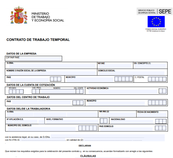 Contrato De Trabajo Ejemplos Y Formatos Word Y Pdf Para Imprimir Images