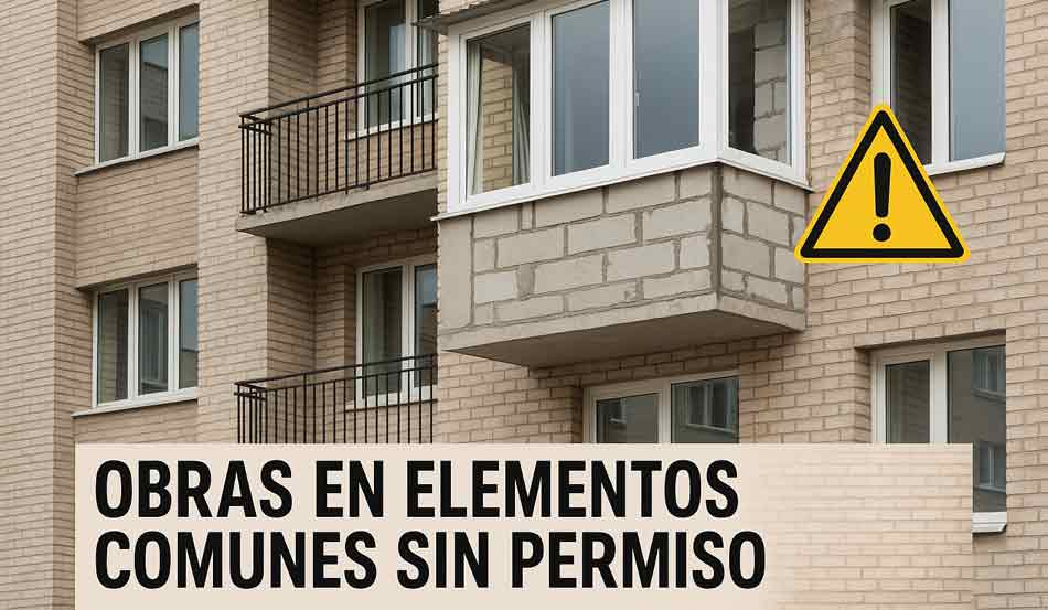 Obras en elementos comunes sin permiso por Abogados expertos - Tu Abogado Defensor