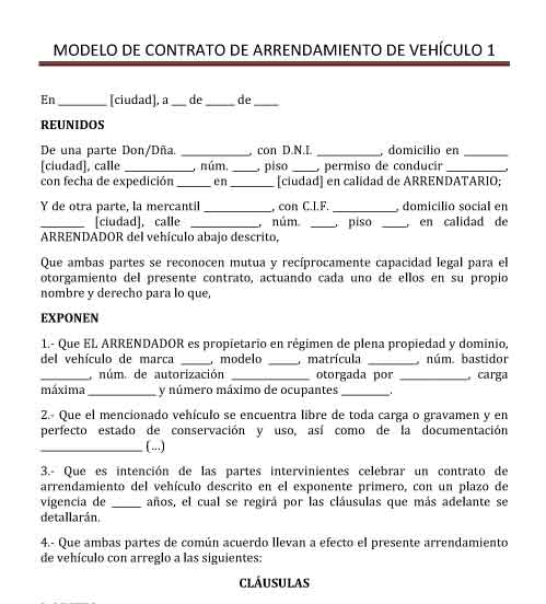 Contrato De Arrendamiento De Carro Ejemplo - Image to u Contrato De Arrendamiento De Carro Ejemplo - Image to u